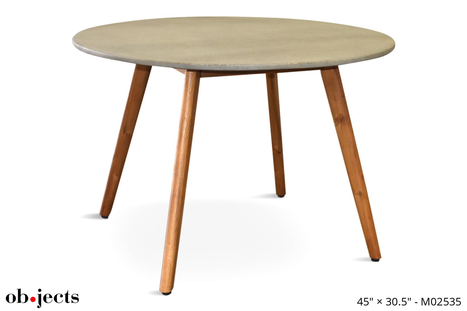 Table Stone Top w/Wooden Legs | Ob•jects