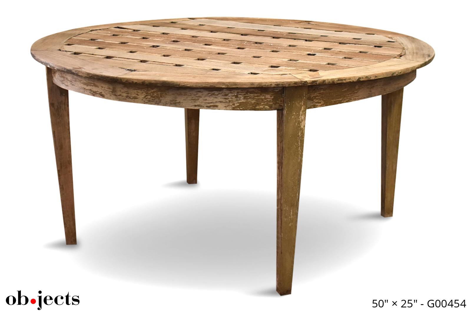 Table Teak Lattice Top Distressed | Ob•jects