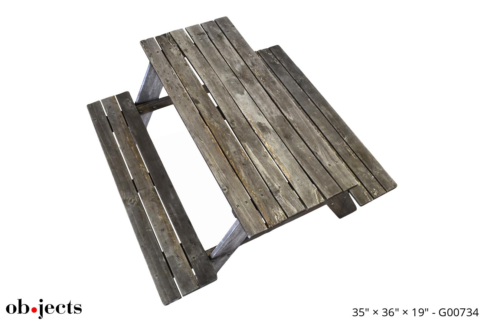 Picnic Table Child Size Weathered Wood | Ob•jects