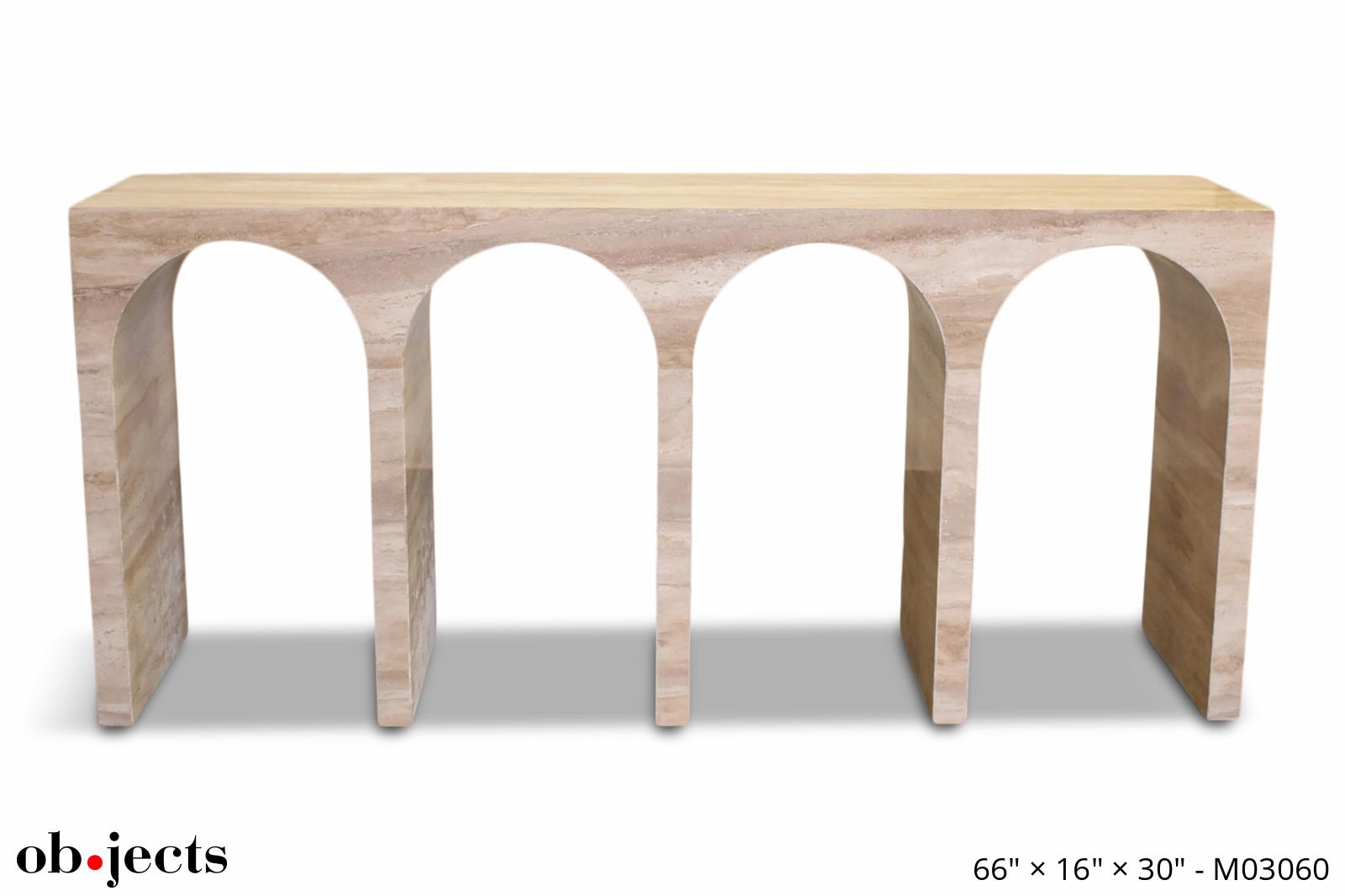 Table Console Travertine Arches | Ob•jects