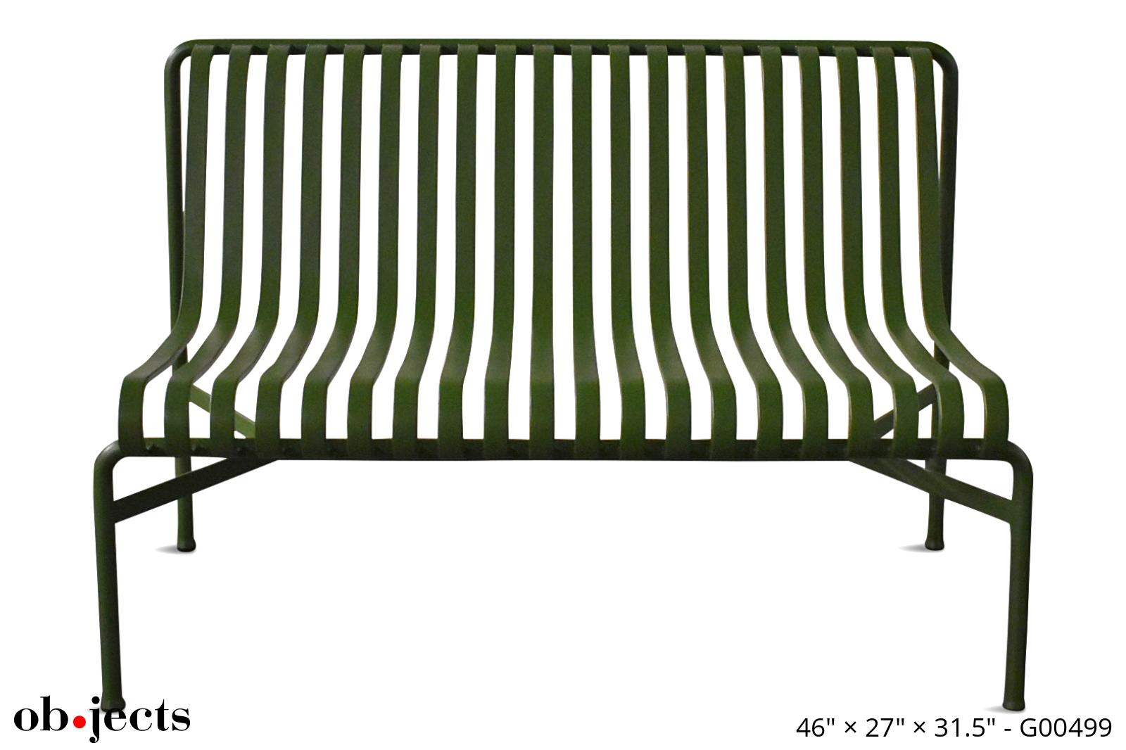 Bench Dark Green Metal Slats | Ob•jects