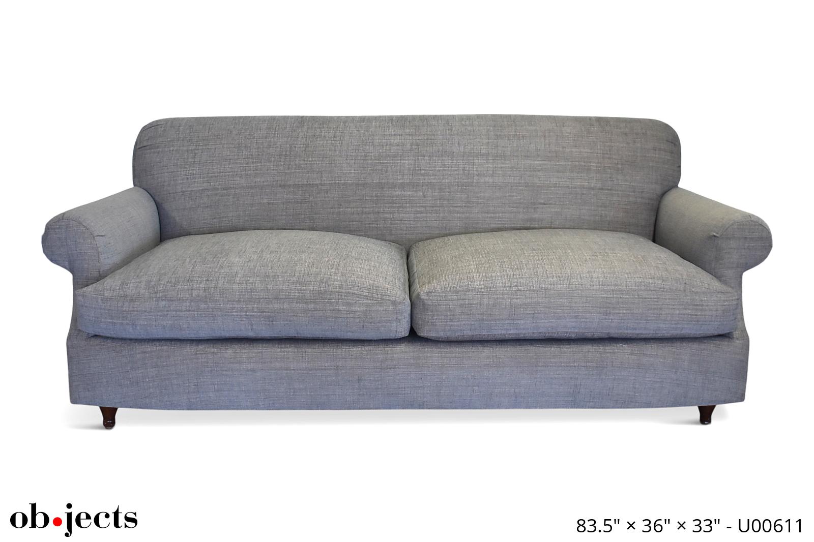 Sofa Rolled Arm Grey Tweed | Ob•jects