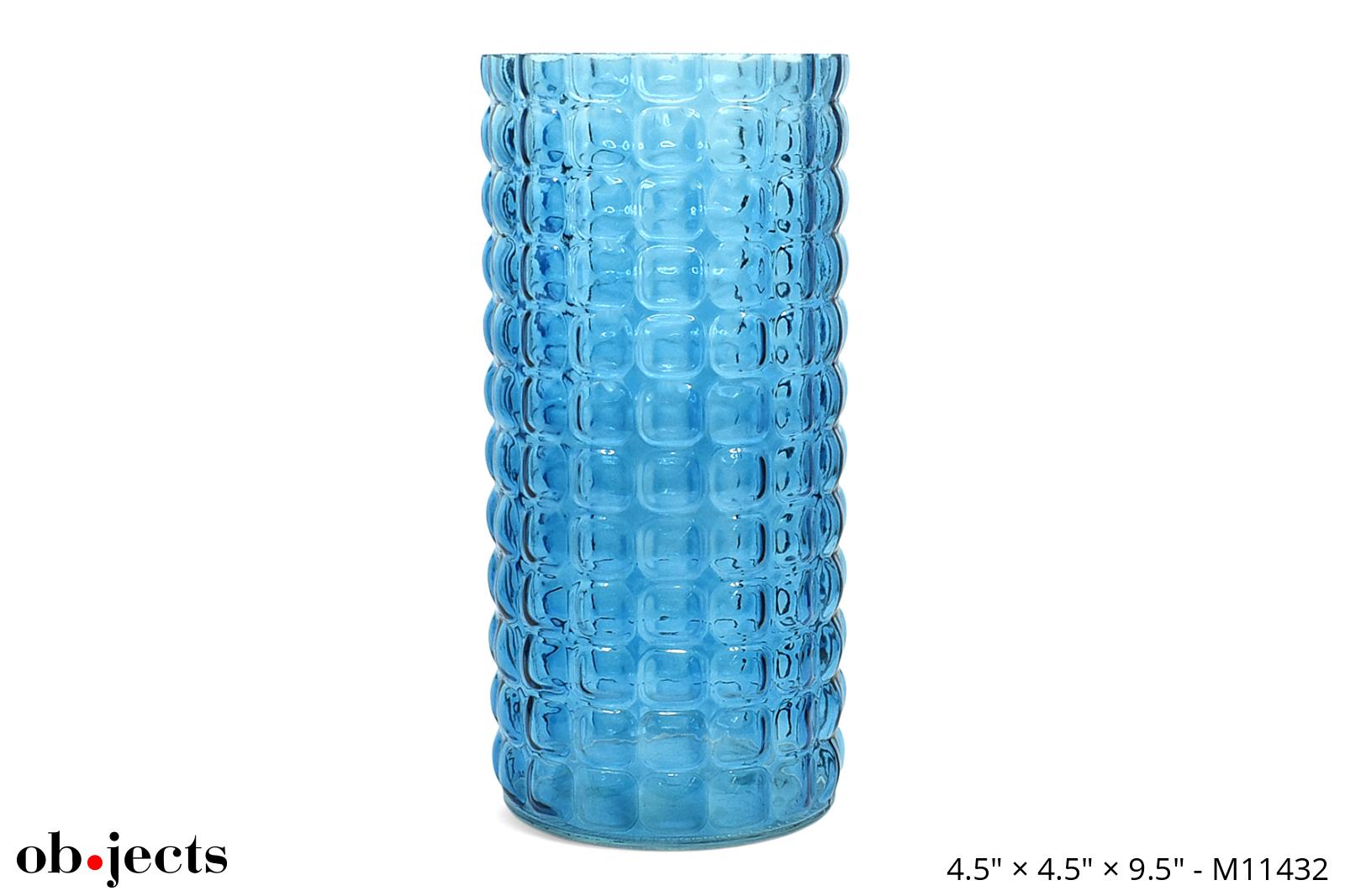 Vase Clear Blue Bubbles | Ob•jects