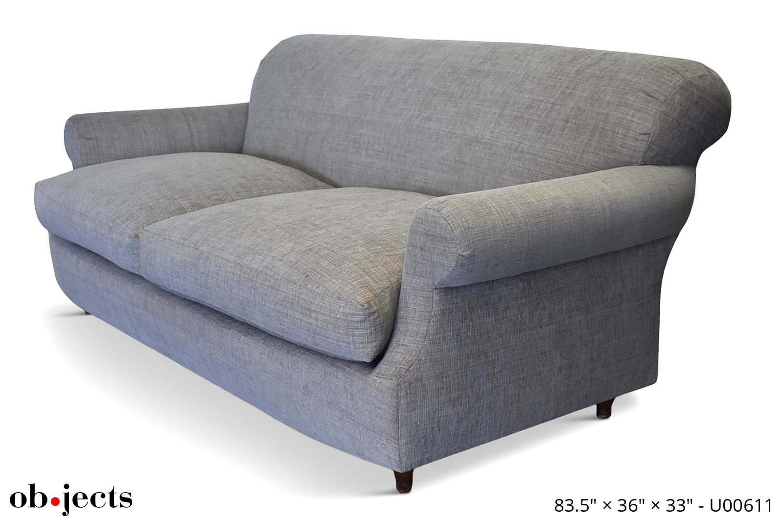 Sofa Rolled Arm Grey Tweed | Ob•jects